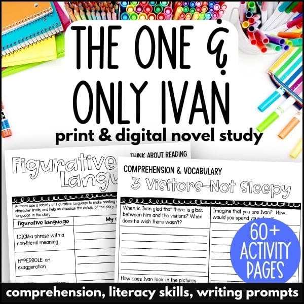 The One and Only Ivan Novel Study - Print & Digital - Curious Classroom ...