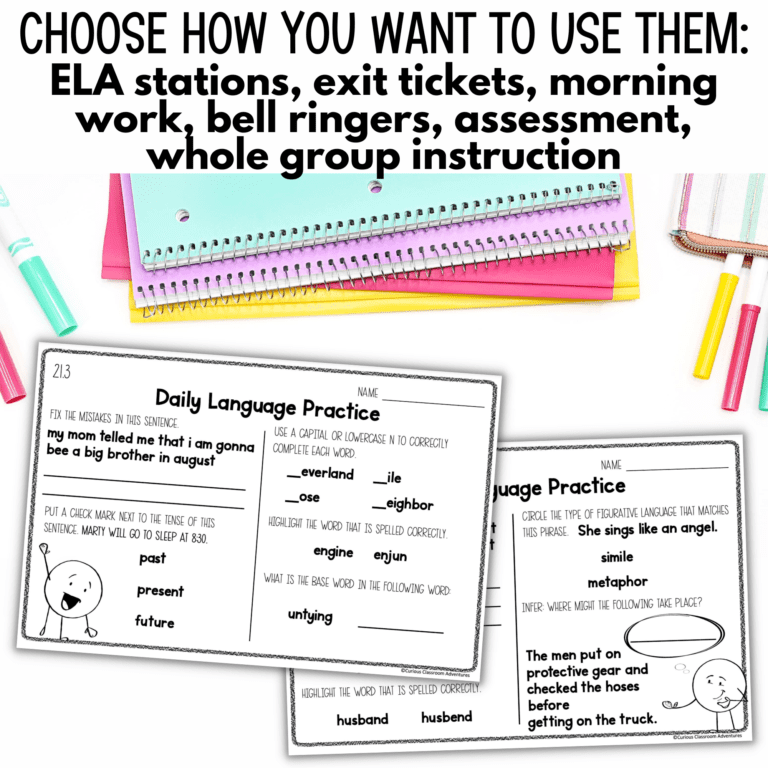 4th Grade Daily Language Reviews - Full Year - Printable - Curious ...