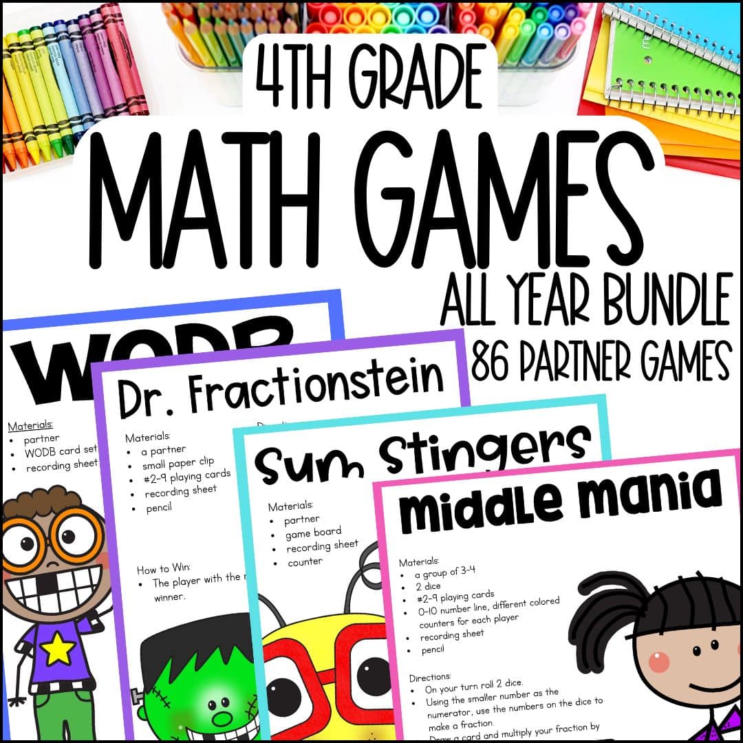 4th Grade Math Games - ALL YEAR - 86 games - Curious Classroom Adventures