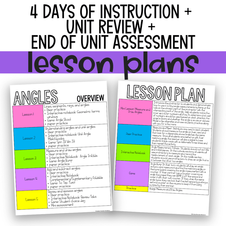 Angles Geometry Unit - 4th Grade Math - Curious Classroom Adventures