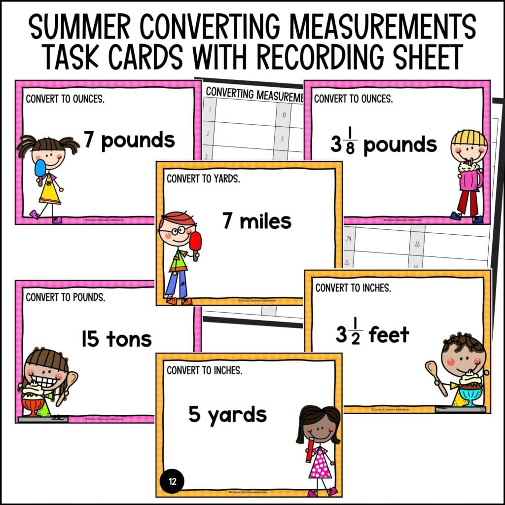 End of Year Converting Measurements Task Cards - Curious Classroom ...
