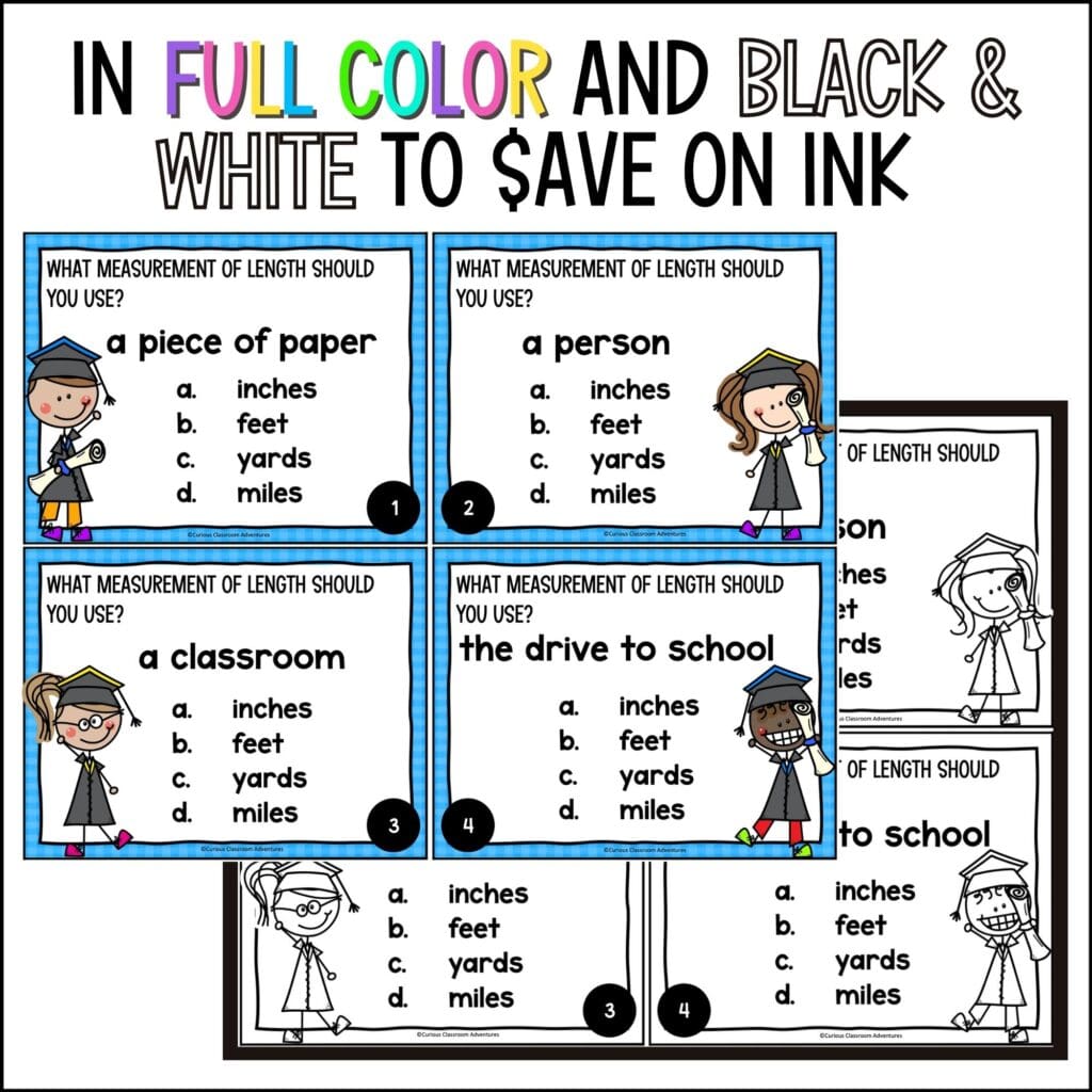 End of Year Customary Measurements Task Cards - Curious Classroom ...