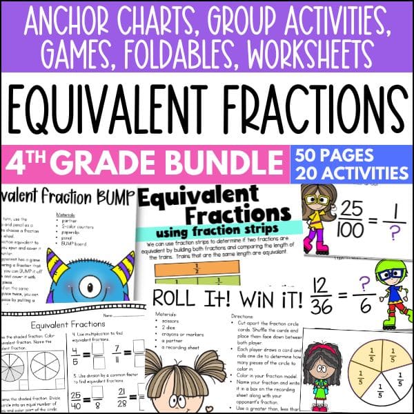 Equivalent Fractions Unit - 4th Grade Math - Curious Classroom Adventures
