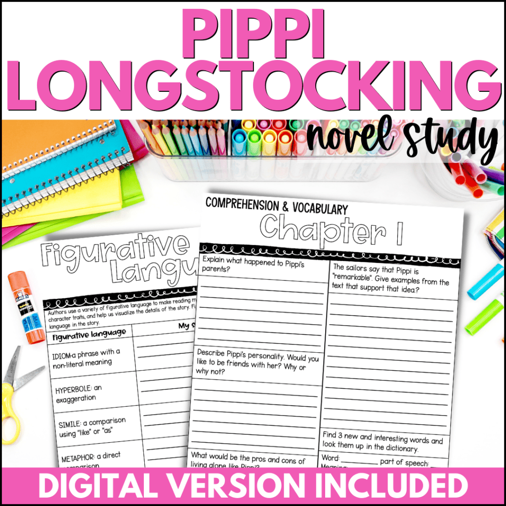 Pippi Longstocking Novel Study - Print & Digital - Curious Classroom ...
