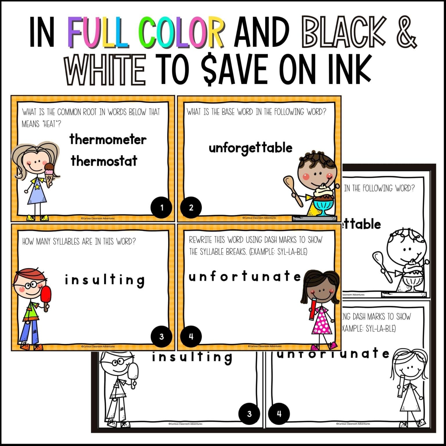 End of Year Vocabulary Skills Task Cards - Curious Classroom Adventures