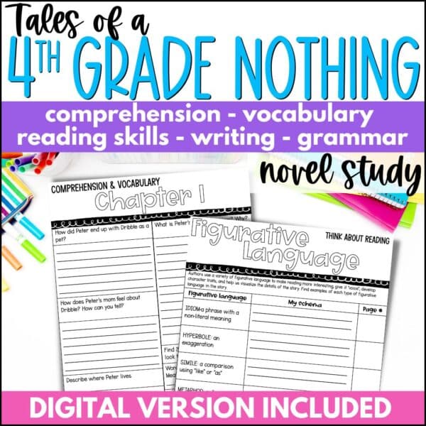 Tales of a 4th Grade Nothing Novel Study - Print & Digital - Curious ...