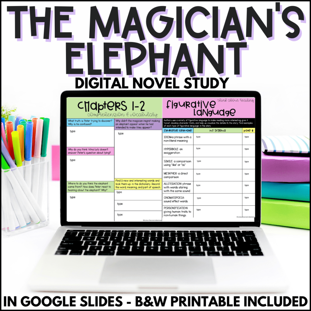 The Magician's Elephant Novel Study - Print & Digital - Curious ...