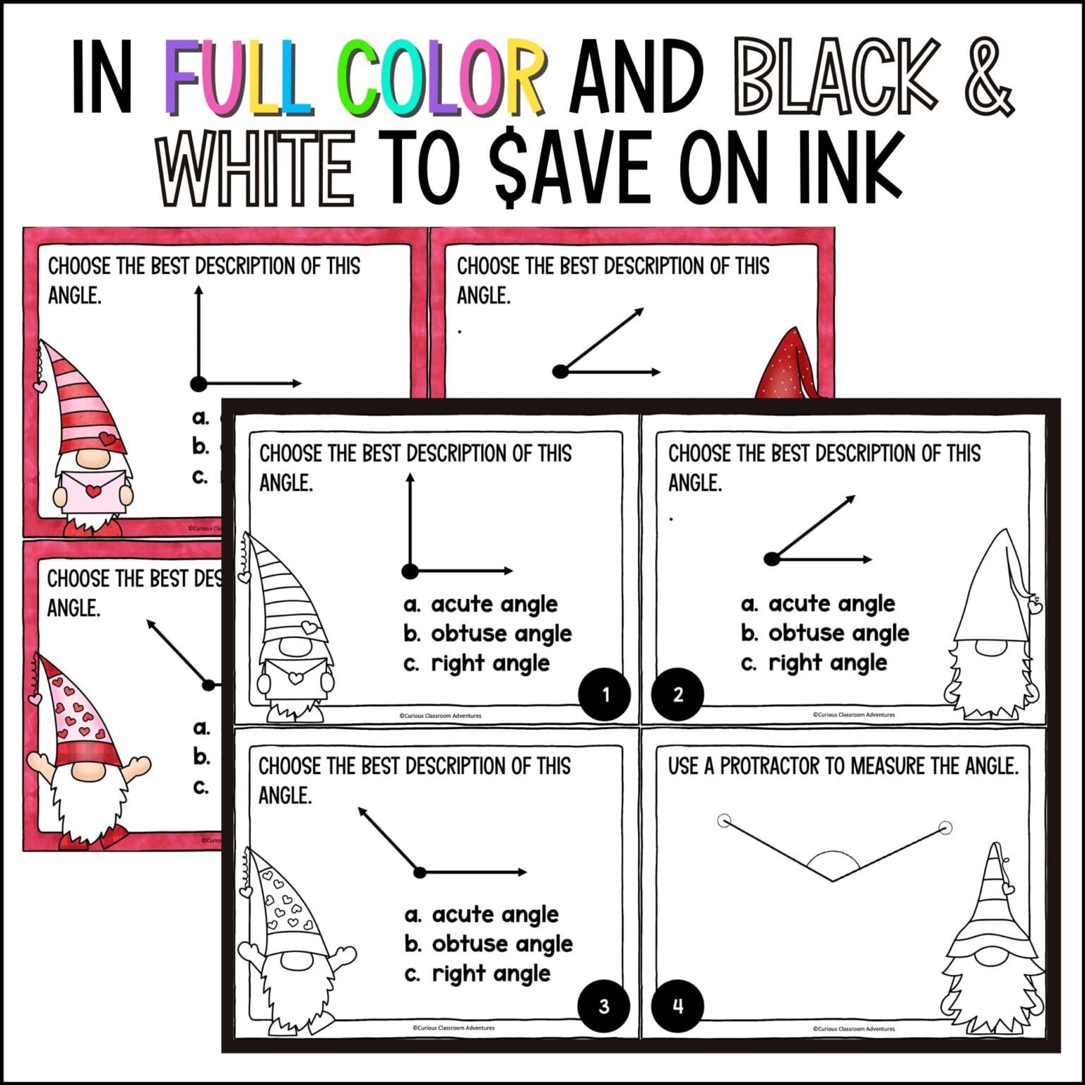 Valentine's Day Angles Task Cards - Curious Classroom Adventures
