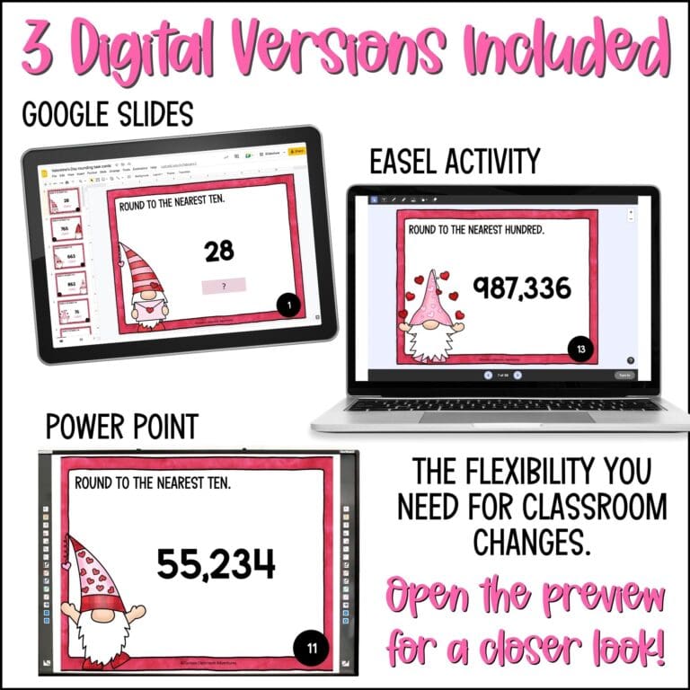 Valentine's Day Rounding Task Cards - Curious Classroom Adventures