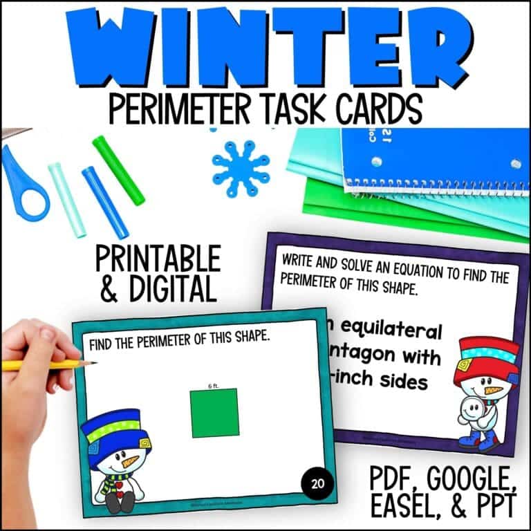 Winter Perimeter Task Cards - Curious Classroom Adventures