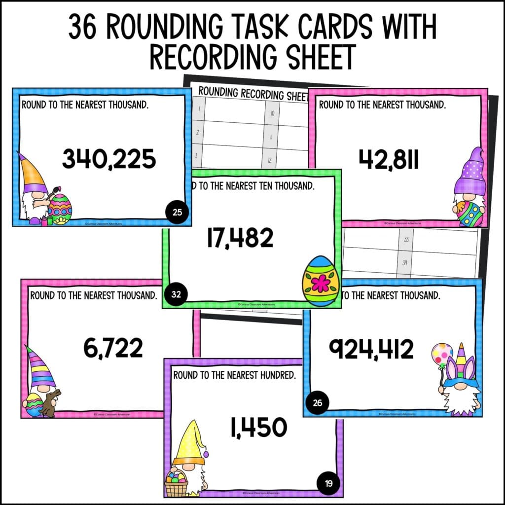 Easter Rounding Task Cards - Curious Classroom Adventures