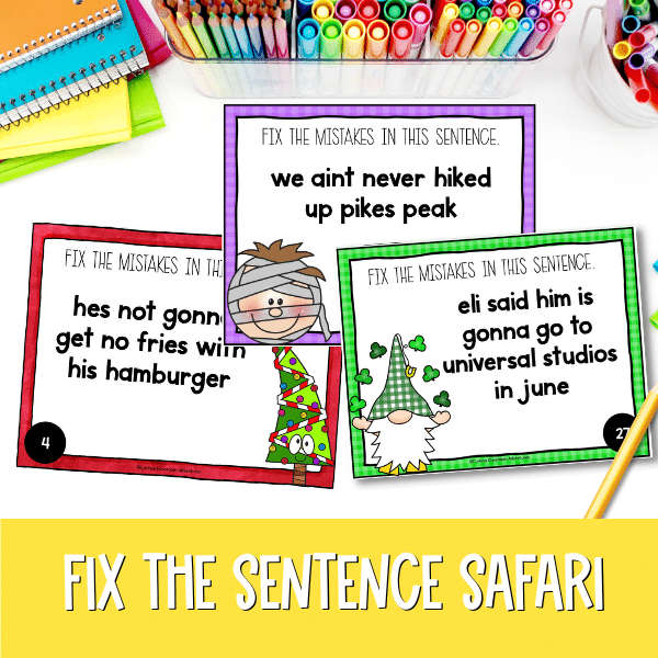 Sentence Savvy: Elevating Grammar with Fix the Sentence Task Cards ...